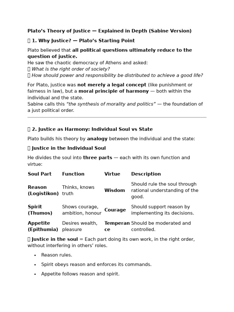 Plato Theory of Justice Explained | PDF | Justice | Crime & Violence