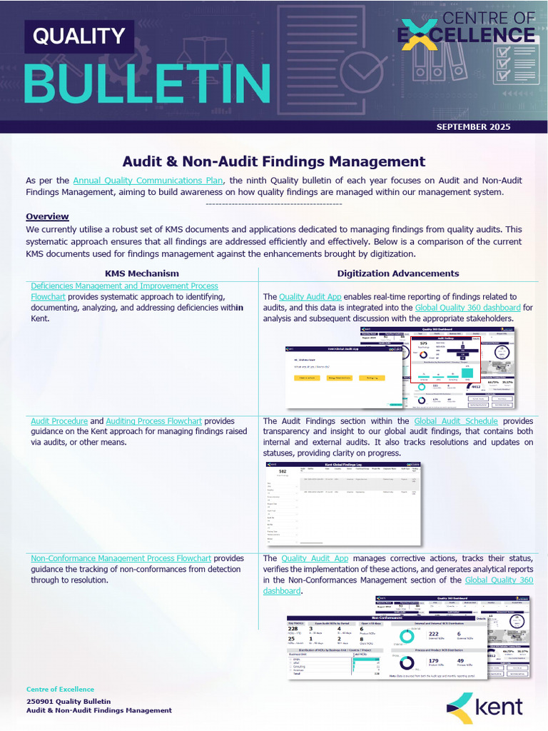 Quality Bulletin - Audit Non-Audit Findings Management | PDF | Audit ...