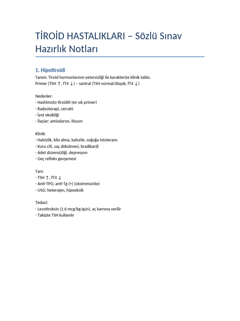 Tiroid Hastaliklari | PDF