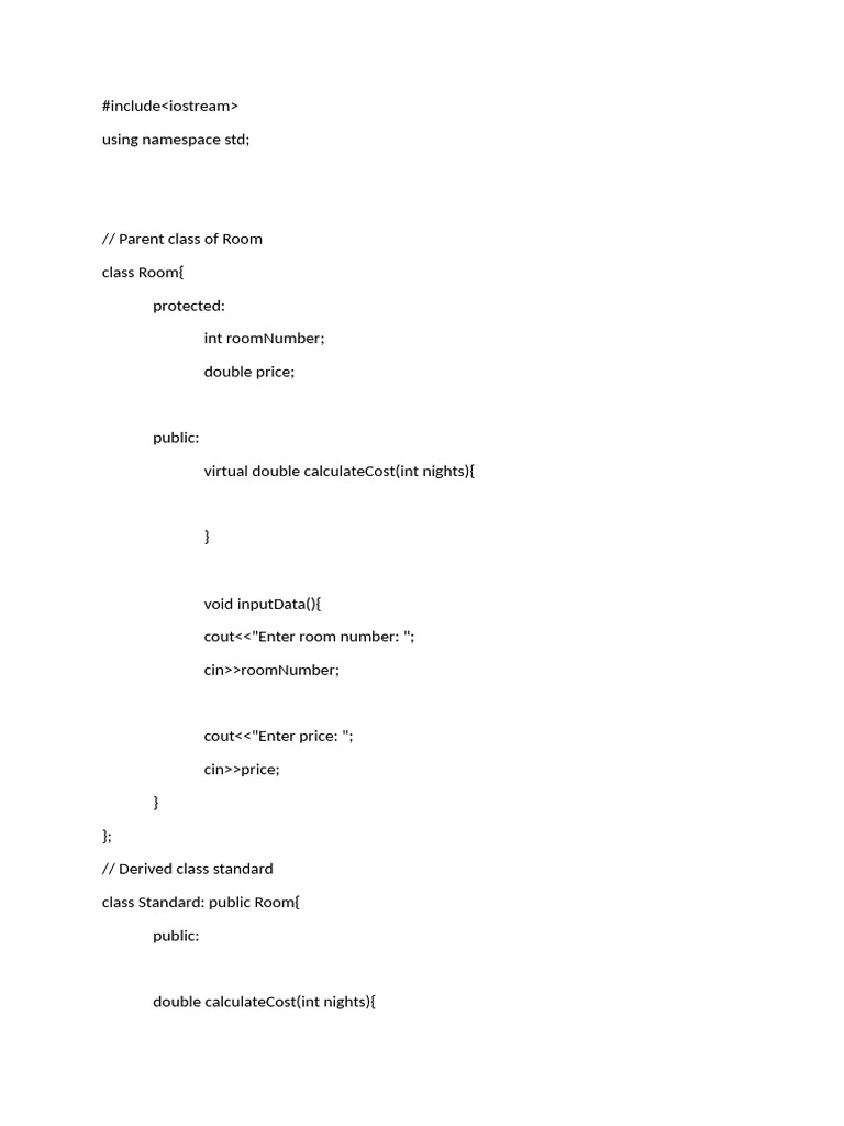 Hotel Management Code | PDF