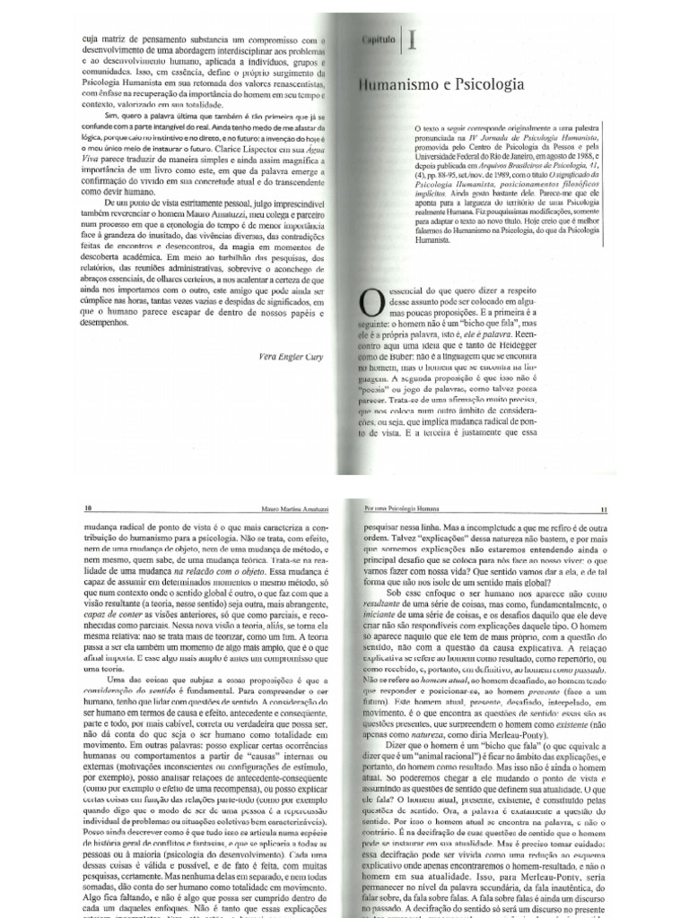 Cap 1 Humanismo e Psicologia | PDF