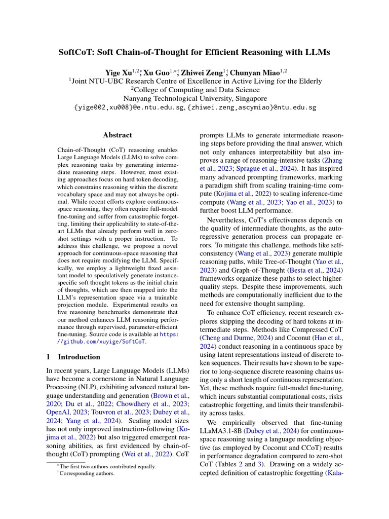 3.Soft Chain-Of-Thought for Efficient Reasoning With LLMs | PDF ...