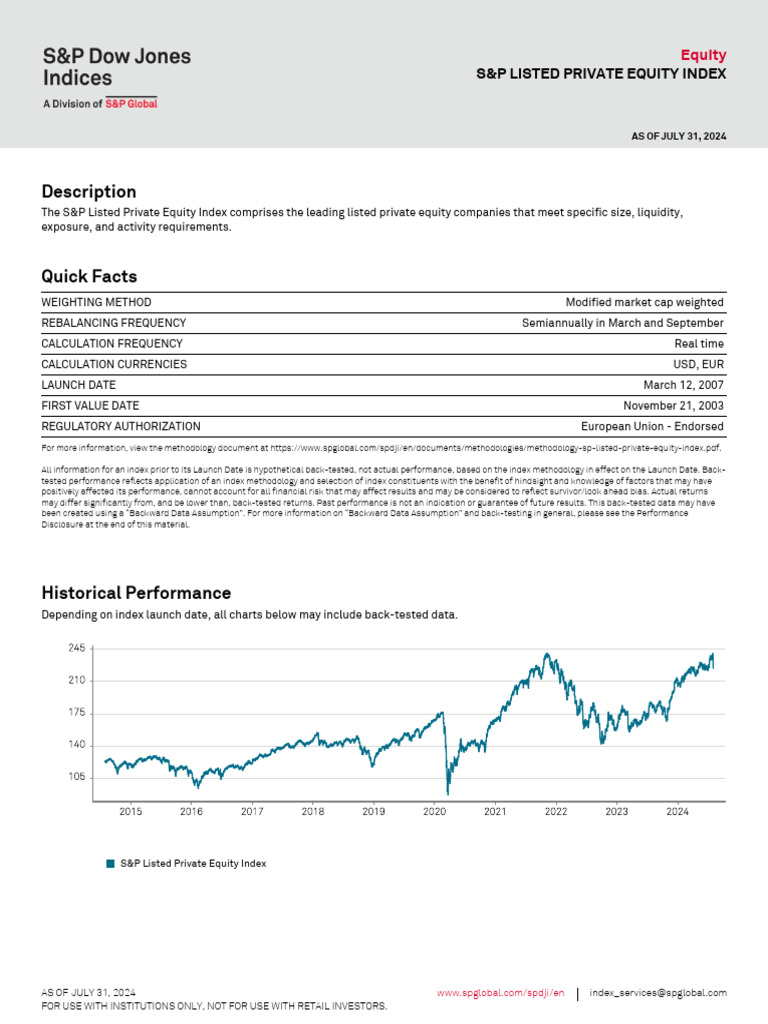 S&P Listed Private Equity Index Overview | PDF | Stock Market Index ...