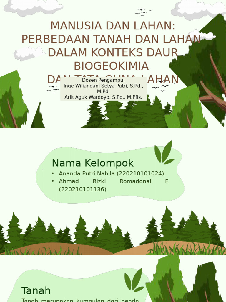 Manusia Dan Lahan Perbedaan Tanah Dan Lahan Dalam Konteks Daur ...