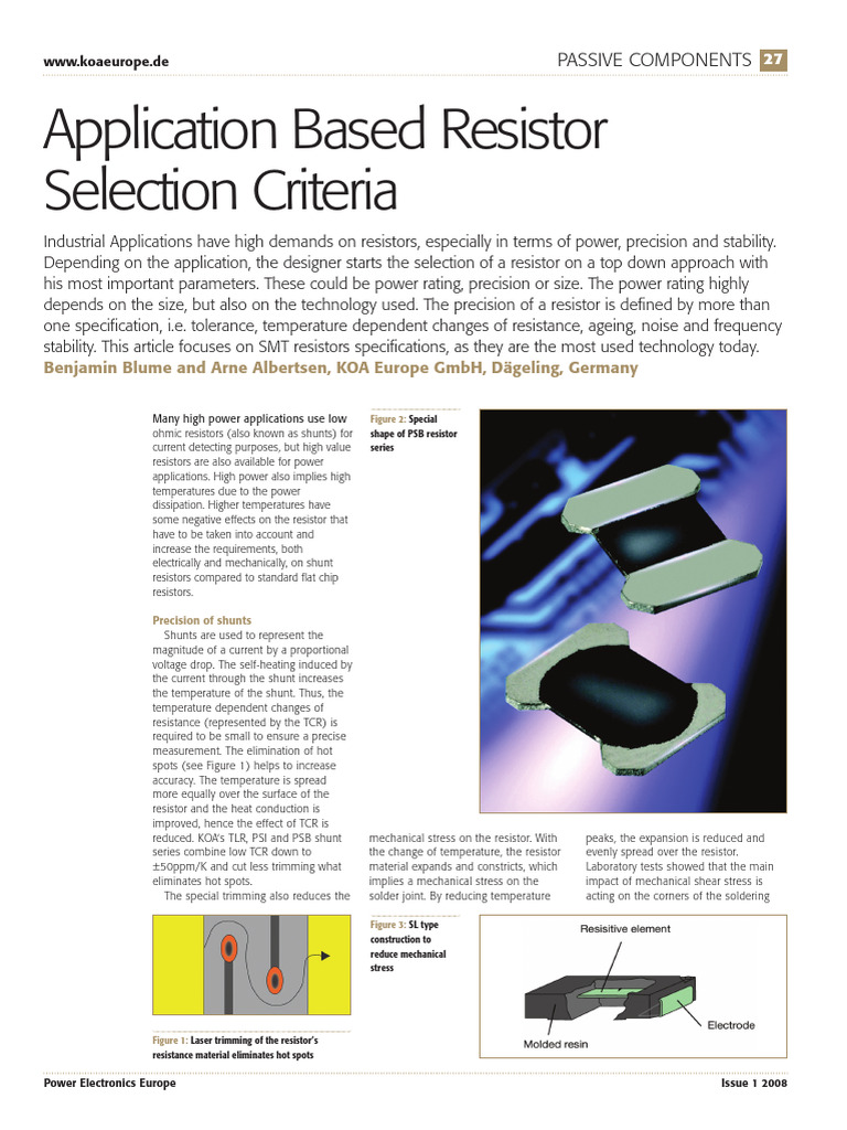 PEE Issue 1 2008 Passive Components-Application Based Resistor ...