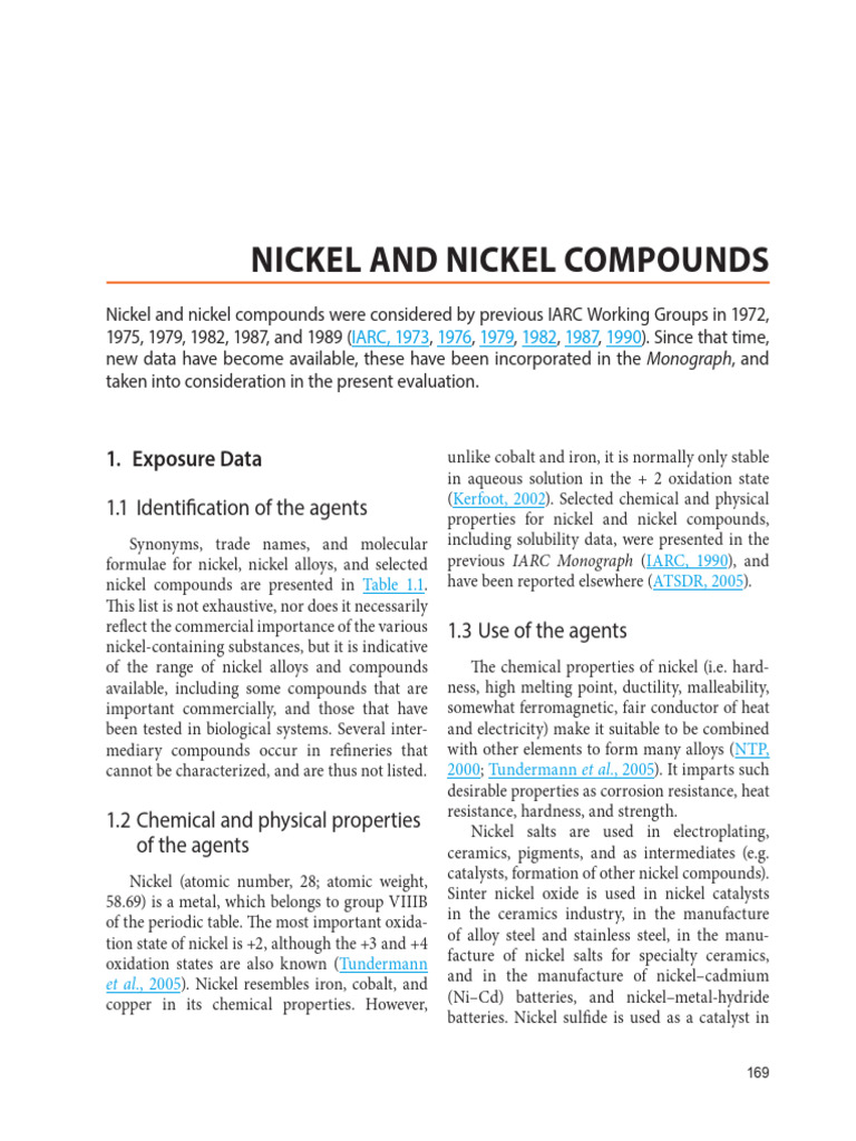 Compuestos de Nickel Grupo 1 | PDF | Nickel | Alloy