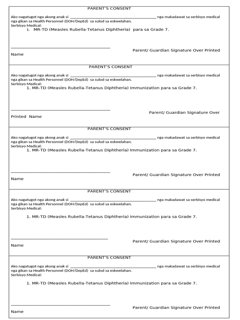 MRTD Parents Consent | PDF