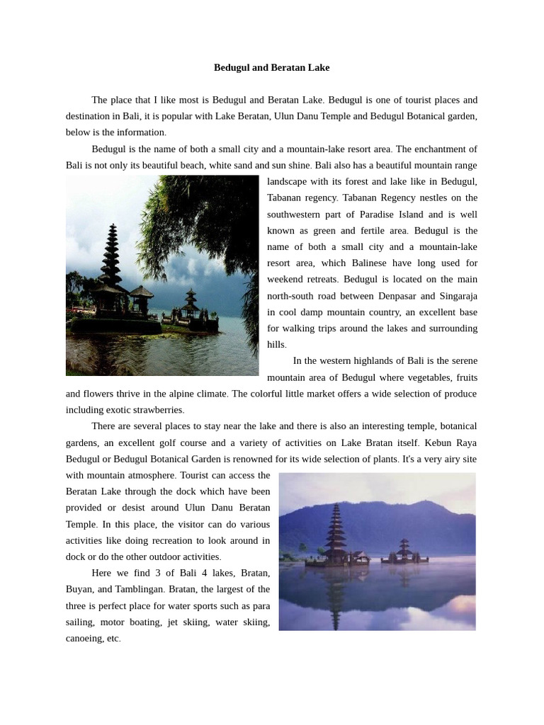 Bedugul: Bali's Scenic Lake Destination | PDF | Bali | Earth Sciences