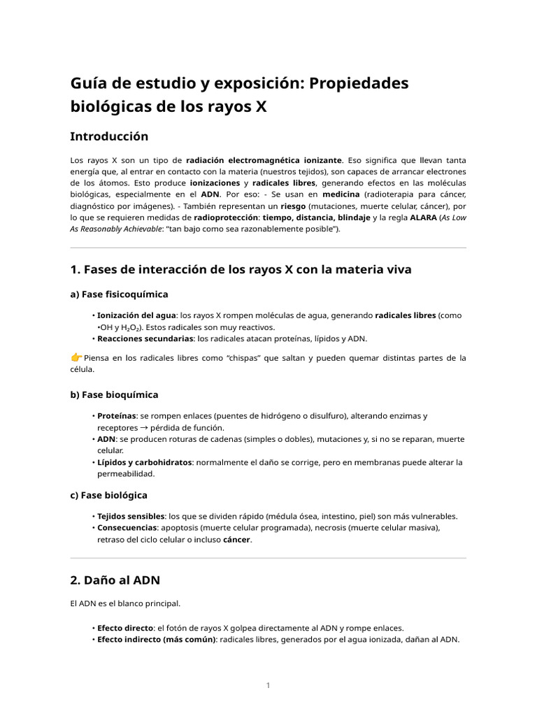 Rayos X - Guía de Estudio Y Exposición | PDF | Adn | Terapia de radiación