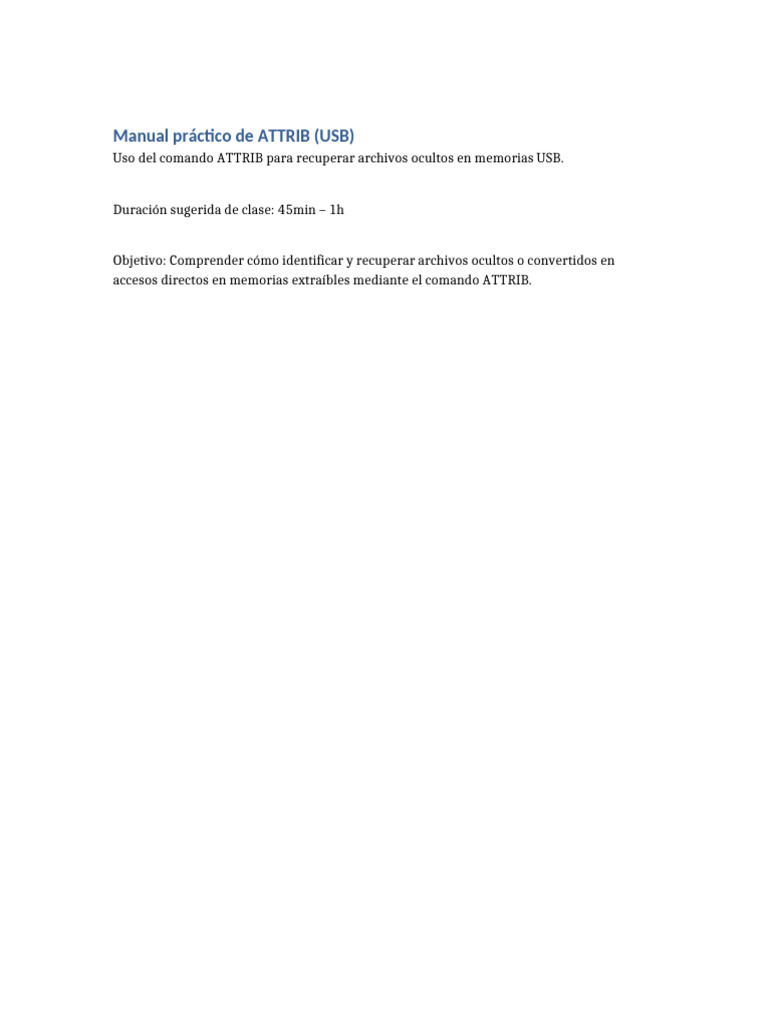 Manual Attrib Usb | PDF