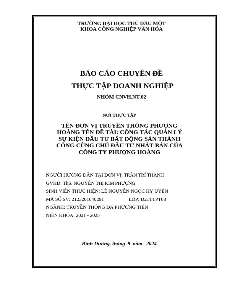 Cấu Trúc Bài Báo Cáo TTDN | PDF