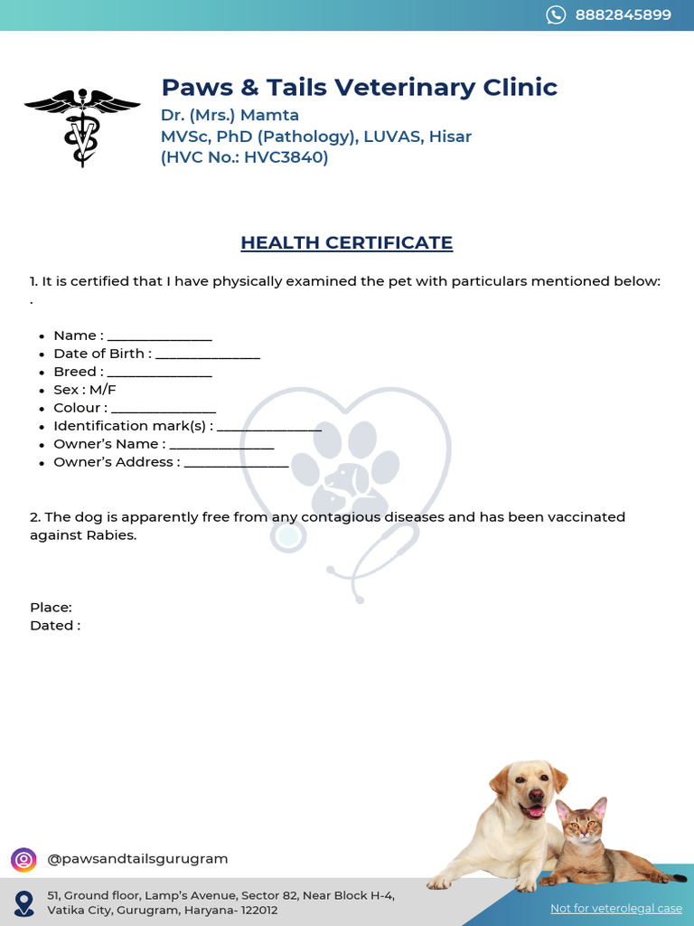 Veterinary Health & Travel Certificate | PDF
