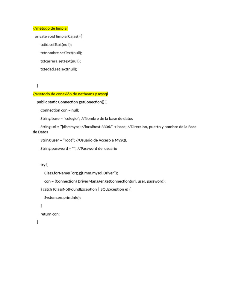 Codigo de Netbeans | PDF | Mi sql | Datos
