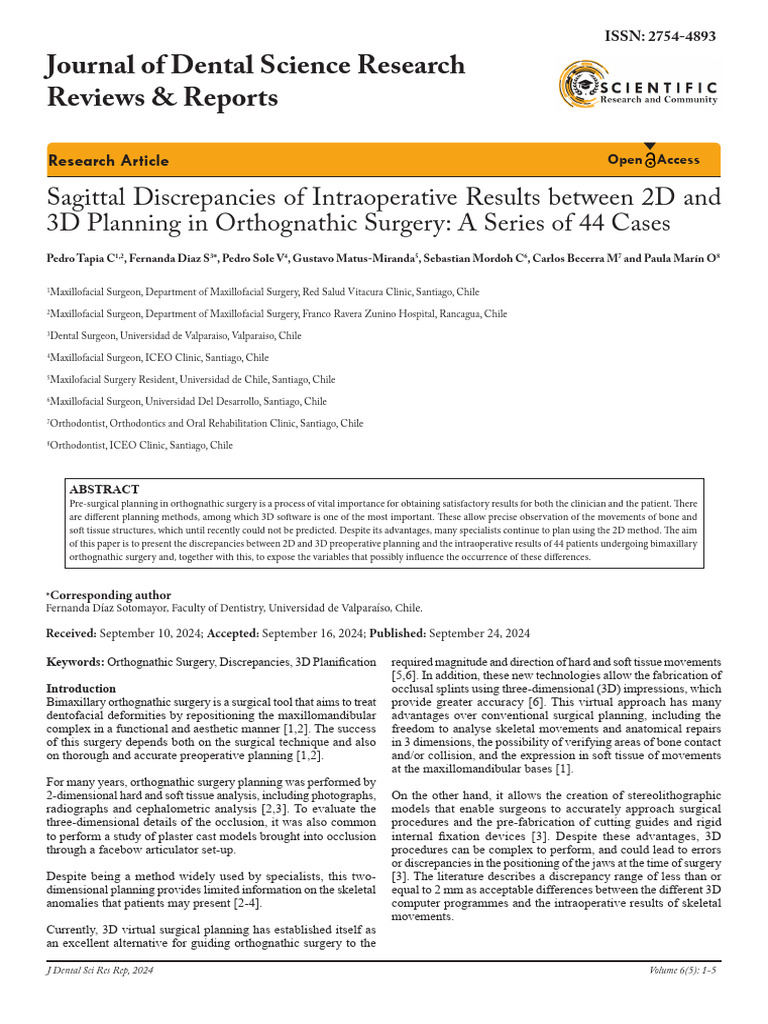 2D vs 3D Planning in Orthognathic Surgery | PDF | Ct Scan