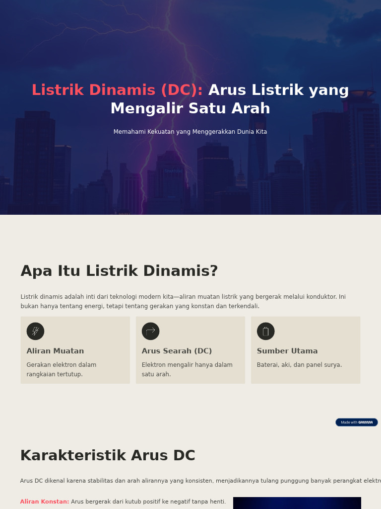 Listrik Dinamis DC Arus Listrik Yang Mengalir Satu Arah | PDF