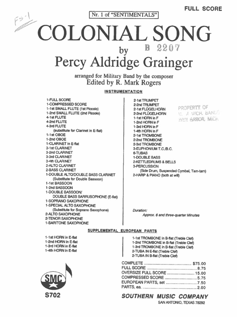 Colonial Song | PDF