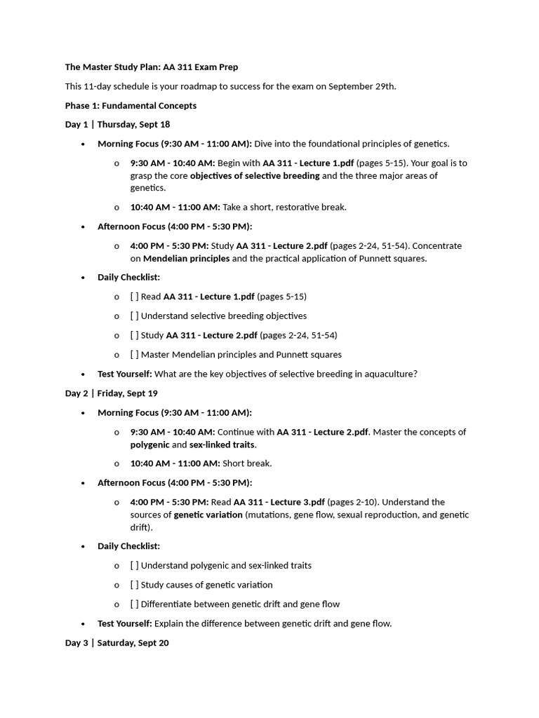 The Master Study Plan | PDF | Ploidy | Biotechnology