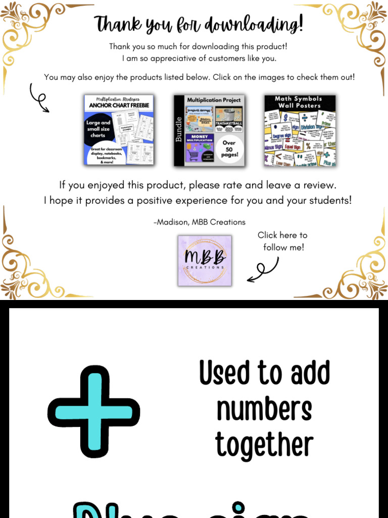 Math Symbols Wall Posters for Classrooms | PDF
