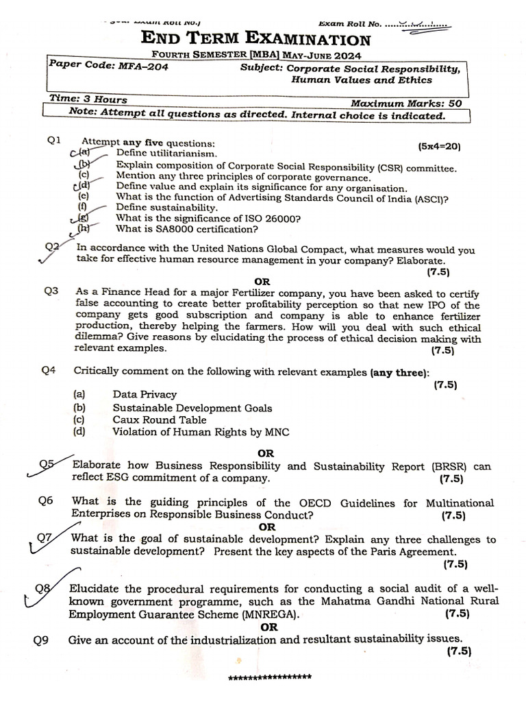 MBA (22-25) Paper | PDF