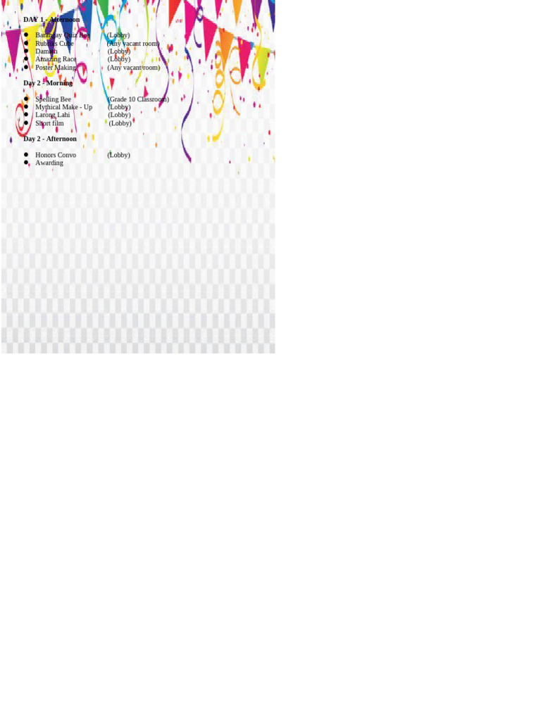 Program For High School-Family Day | PDF