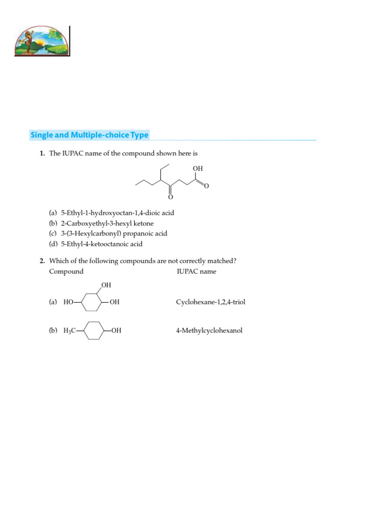 IUPAC Nomenclature Practice Questions | PDF | Functional Group ...