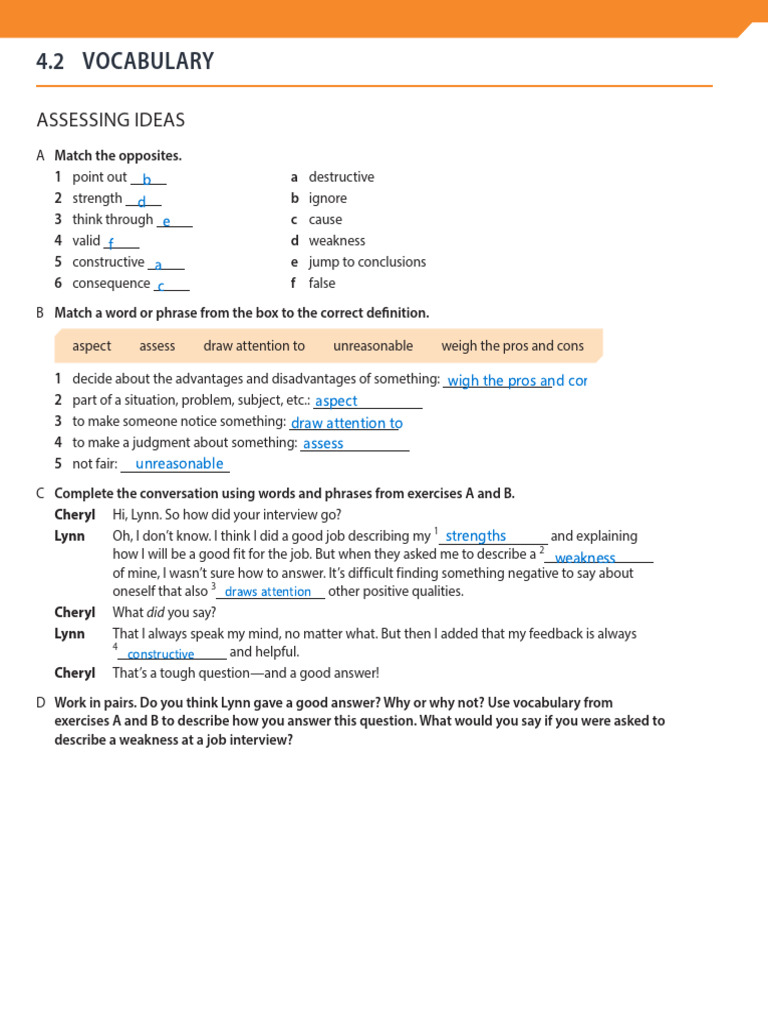 BUS Program Evolve 5 Lesson Plan 4 Handout 2 | PDF