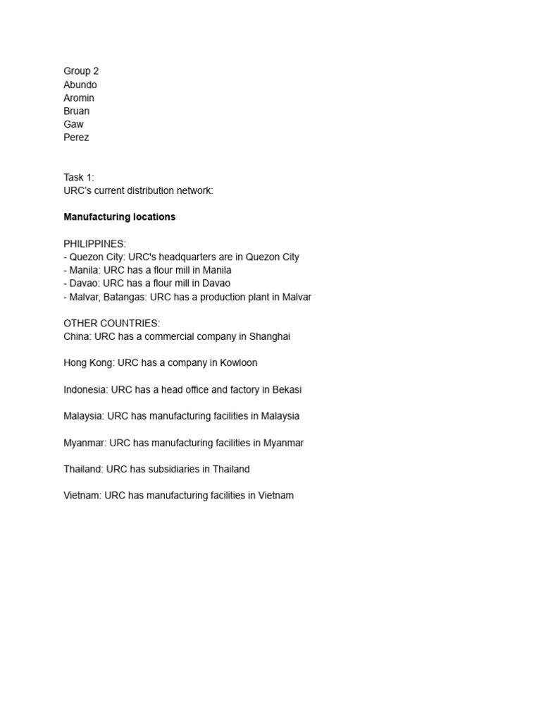 DRAFT For OpMan - Group 2 | PDF