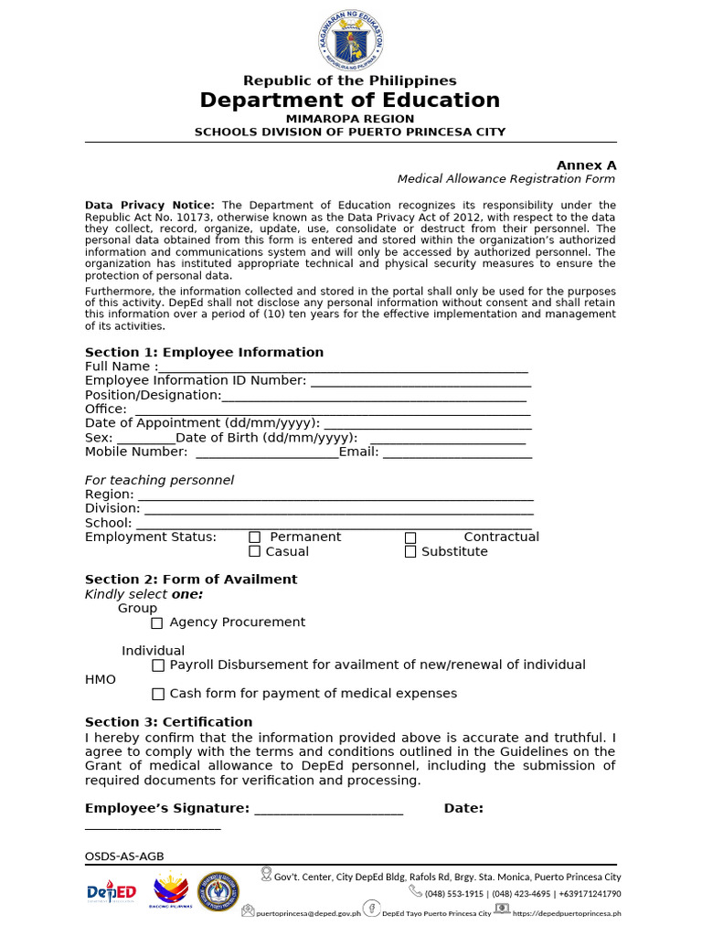 ANNEX A Medical Allowance | PDF | Privacy