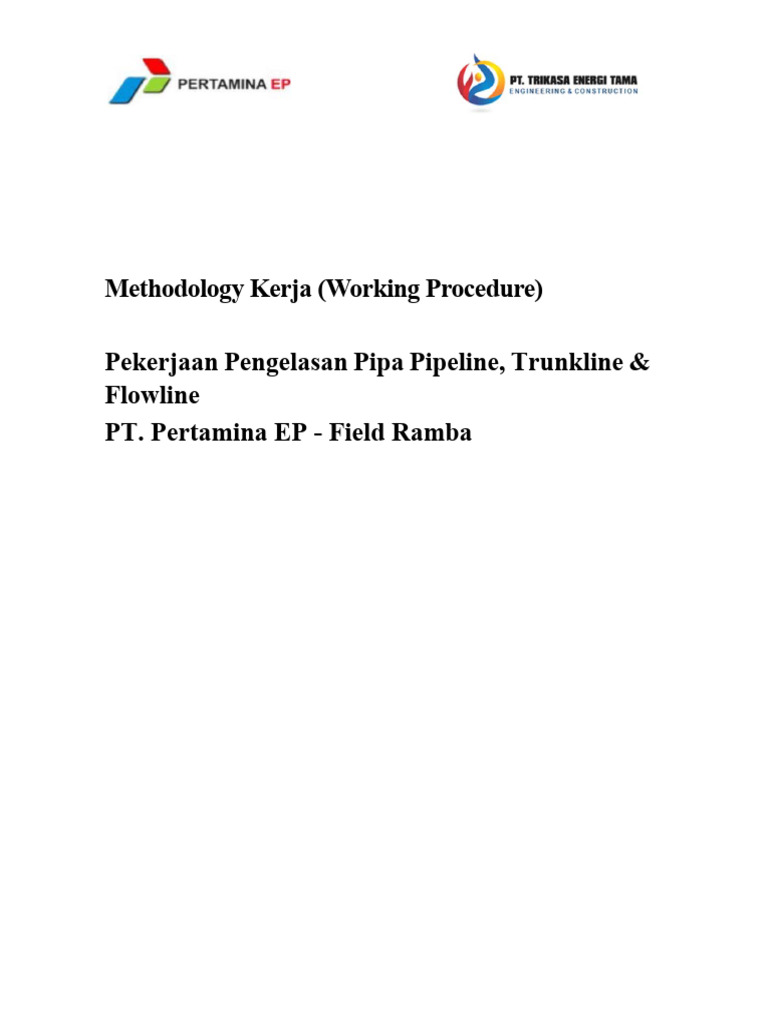 Peprmb-Wp-Const-004 Pengelasan Pipa Trunkline Taf Dan BRF Tanjung Laban ...