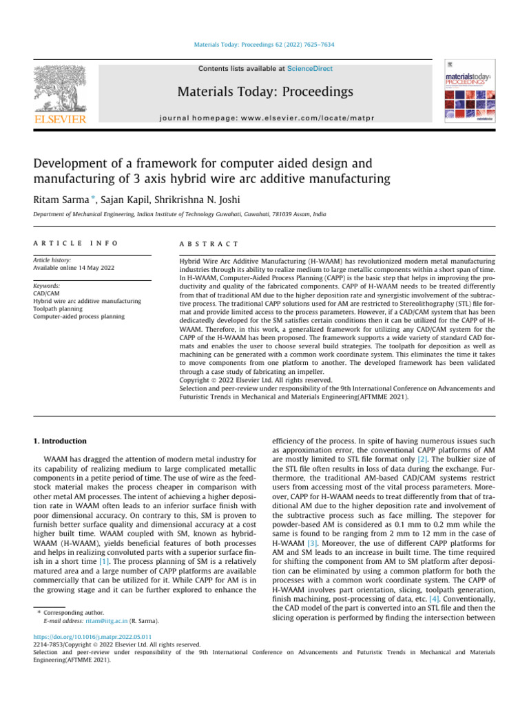 Development of a Framework for Computer Aided Design and Manufacturing ...