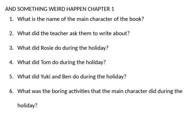 And Something Weird Happen Chapter 1 | PDF