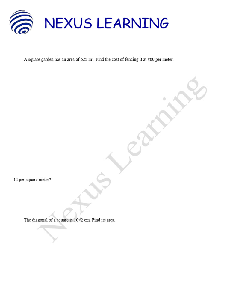Area Worksheet 1 | PDF