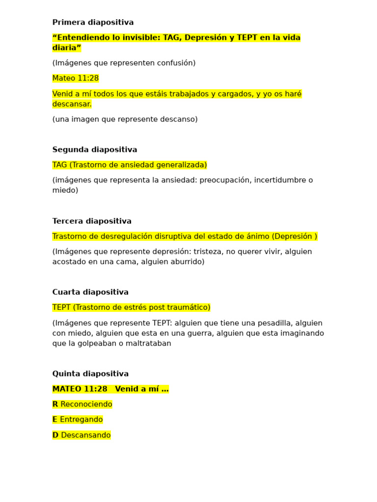 Entendiendo Lo Invisible - TAG, Depresión y TEPT en La Vida Diaria | PDF