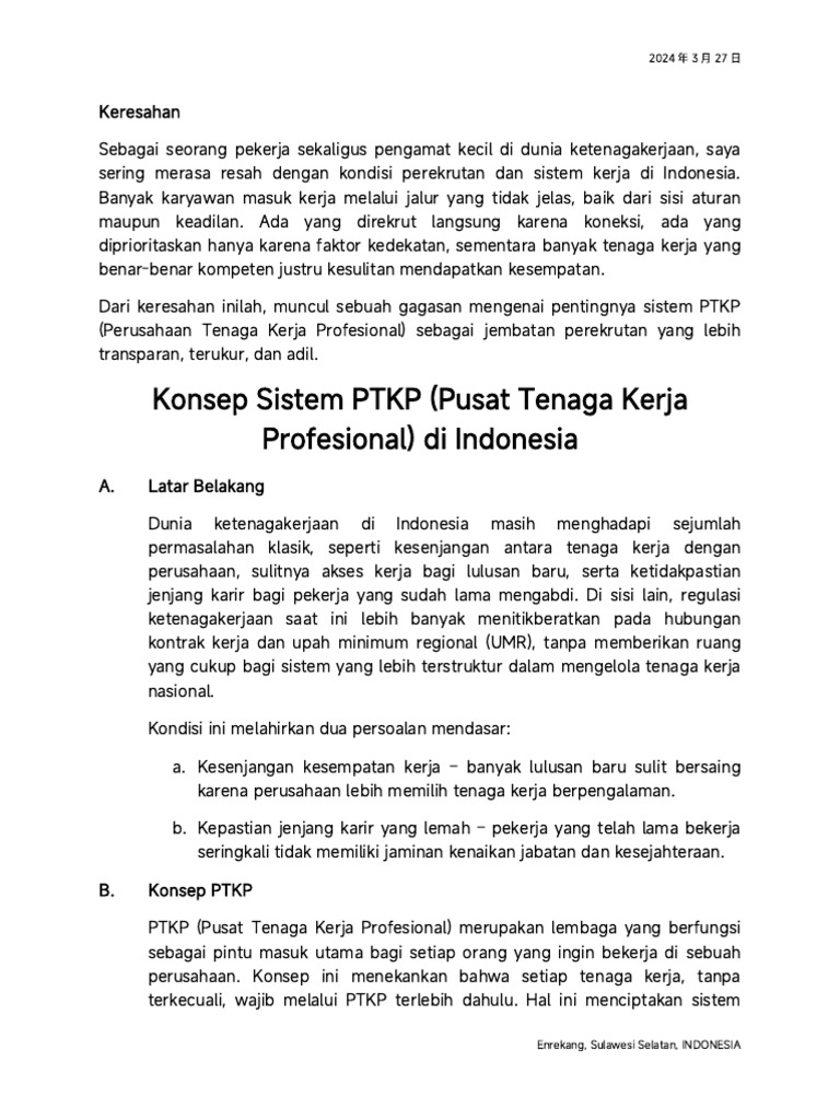 Sistem PTKP: Solusi Ketenagakerjaan Adil | PDF