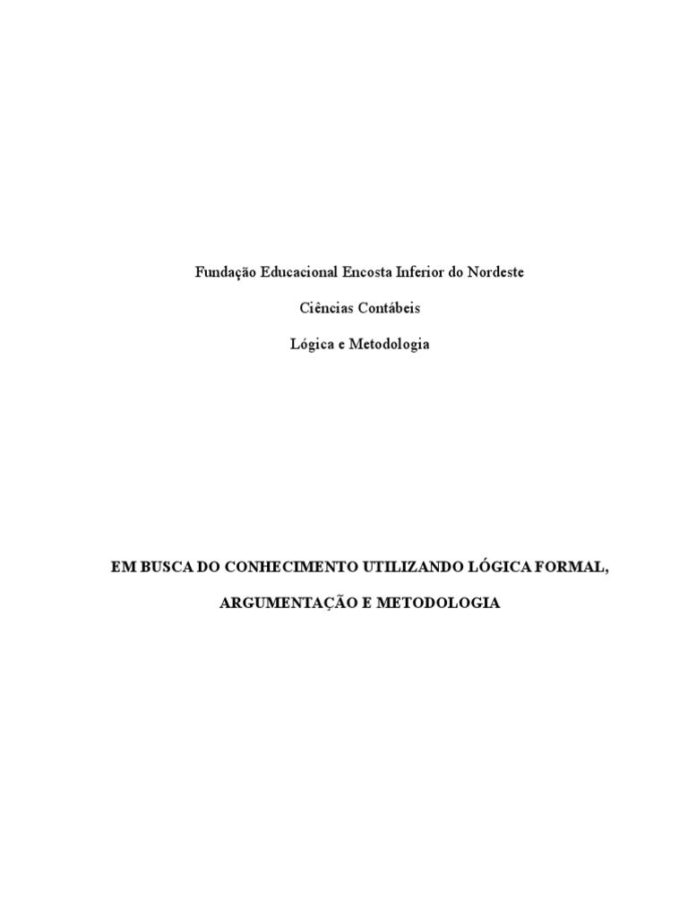 Trabalho Faculdade | PDF | Conhecimento | Argumento