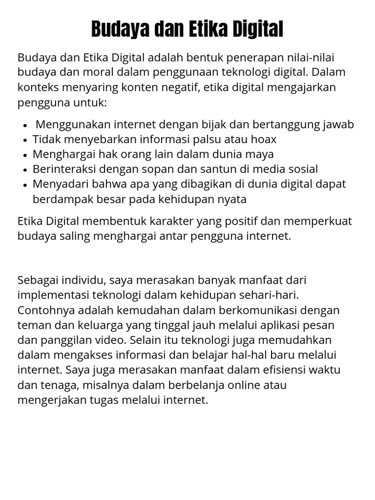 Budaya Dan Etika Digital - 20250907 - 092106 - 0000 | PDF