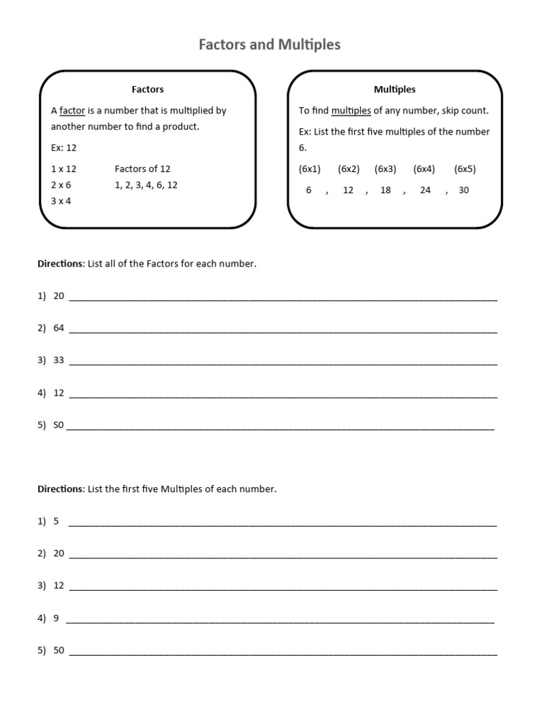 Understanding Factors and Multiples | PDF