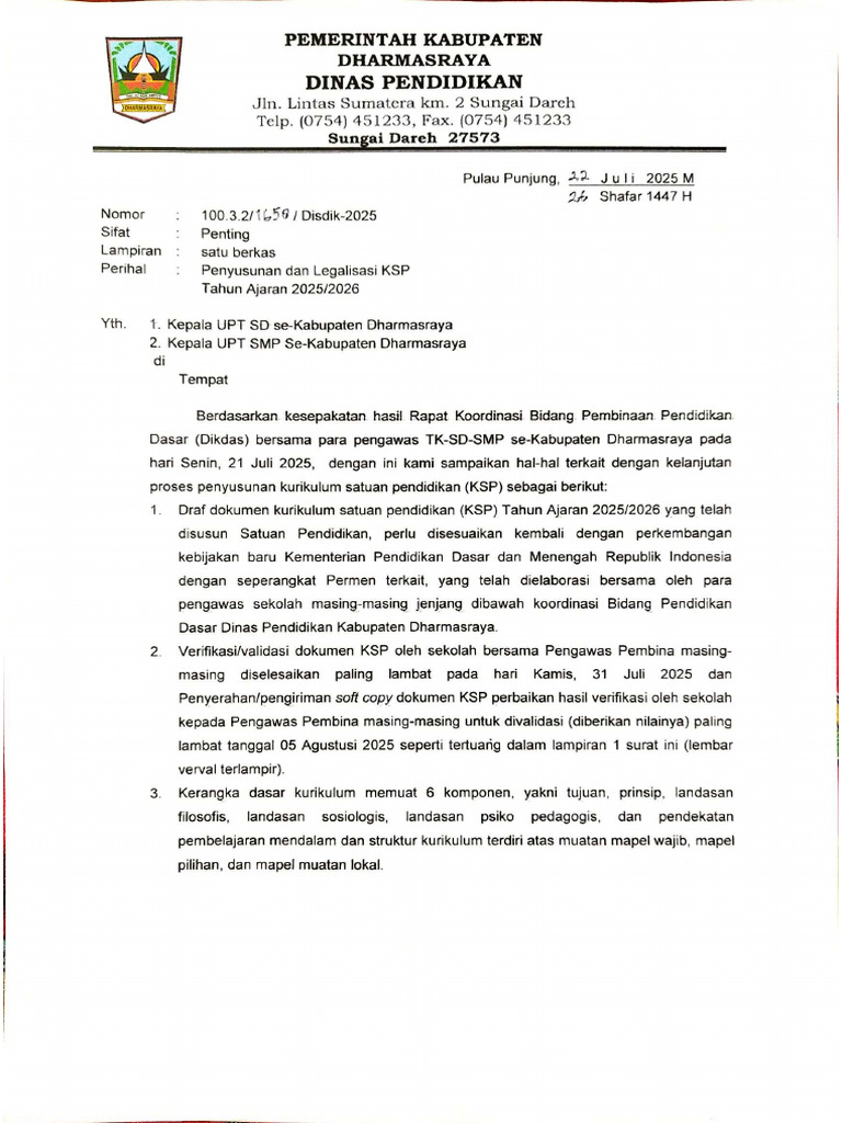 Surat Penyusunan KSP | PDF