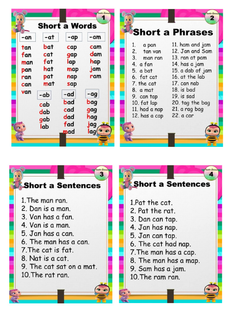 READING Short Vowels | PDF