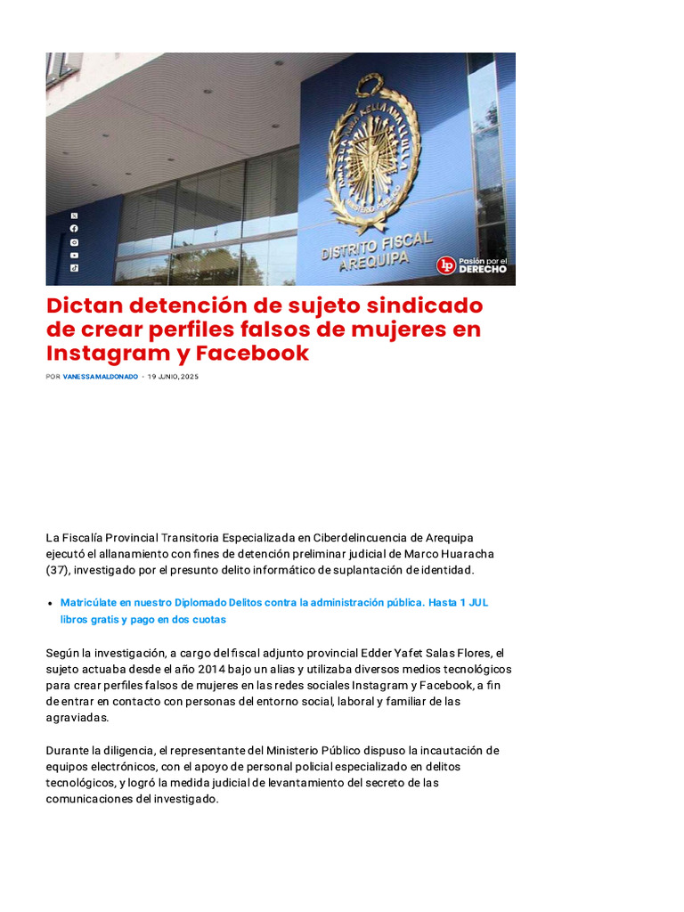 FB Perfiles Falsos (Dtencion) | PDF