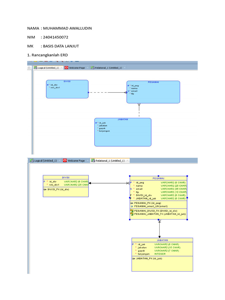 Tugas Muhammad Awalludin Basis Data Lanjut | PDF