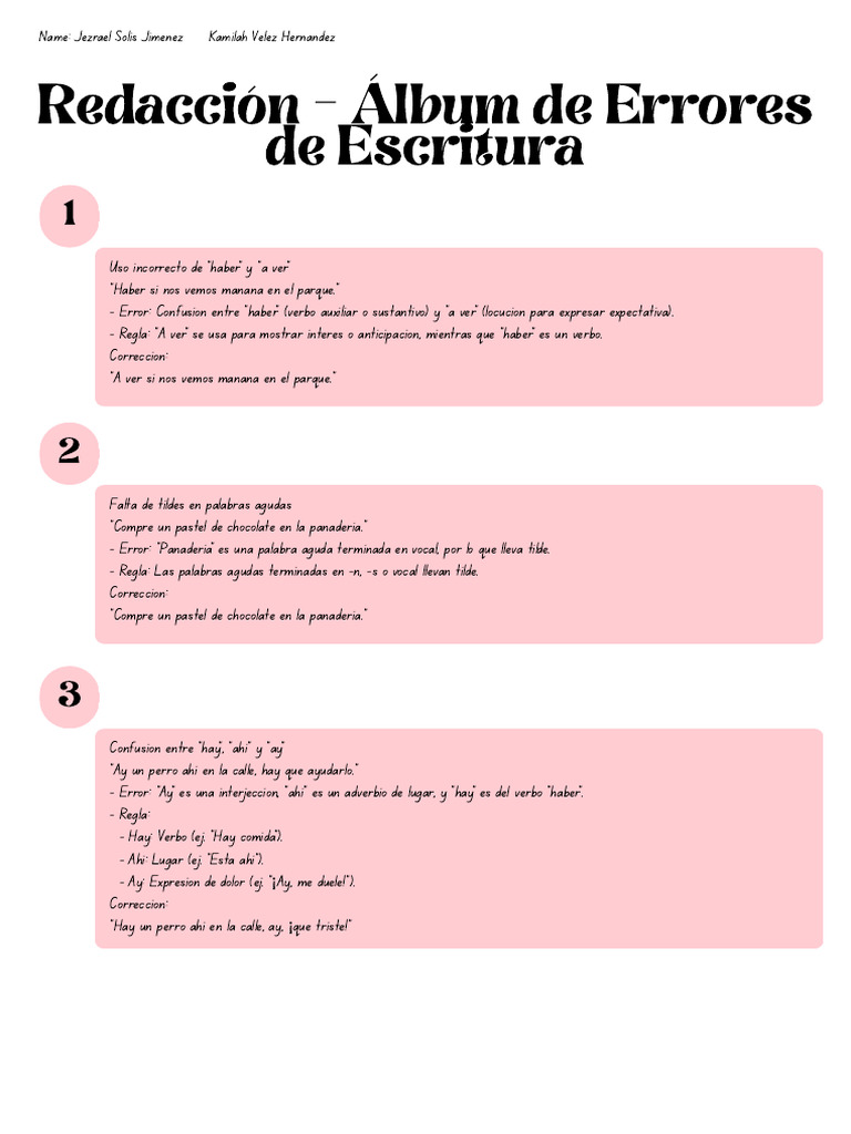 Errores Comunes de Escritura y Correcciones | PDF | Tipología ...