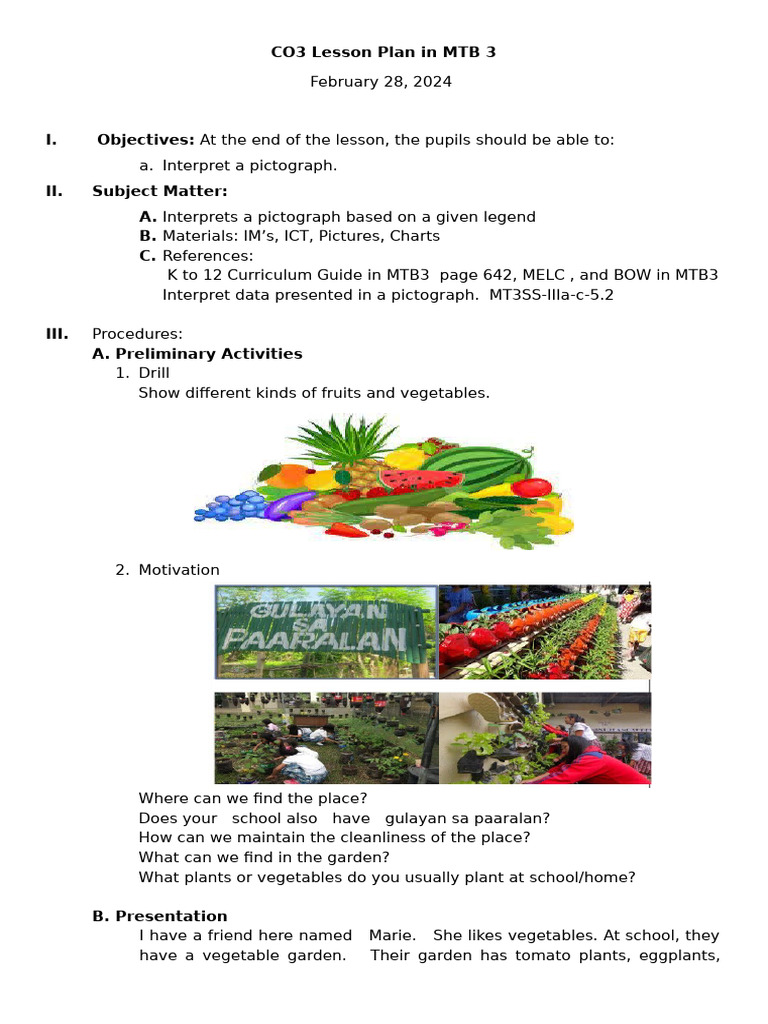 CO3 Lesson Plan in MTB 3 | PDF