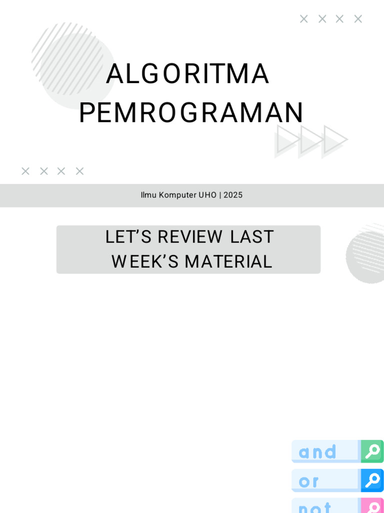 Algoritma Pemrograman -- Pertemuan 3 | PDF