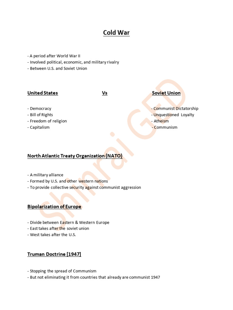 Cold War Part 1 | PDF