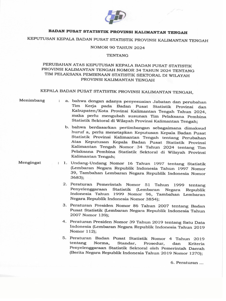 Keputusan No 90 Tentang Perubahan Atas Tim Pelaksana Pembinaan ...