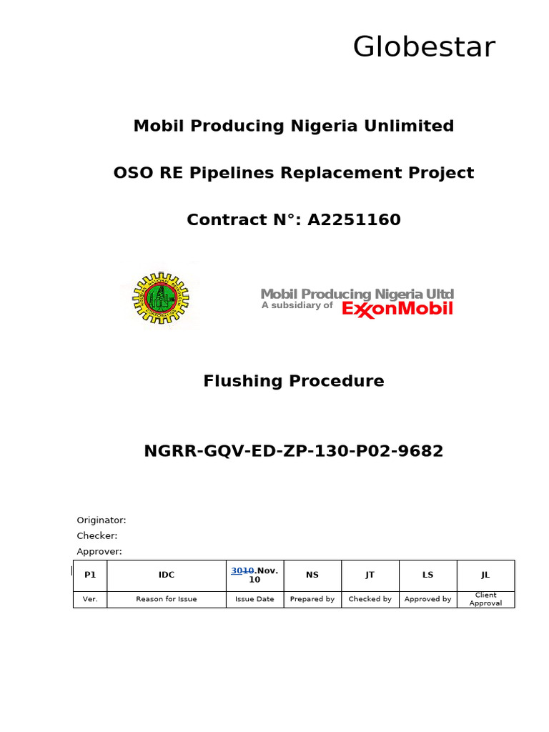 A3000.P.005 - Flushing Procedure IDC JT | PDF | Risk | Hazards