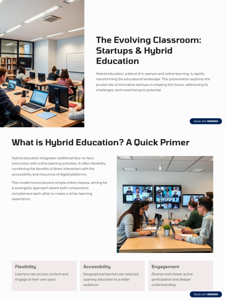 The Evolving Classroom Startups and Hybrid Education | PDF ...