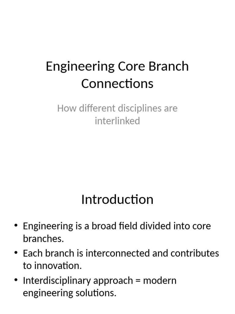 Engineering Core Branch Connections | PDF