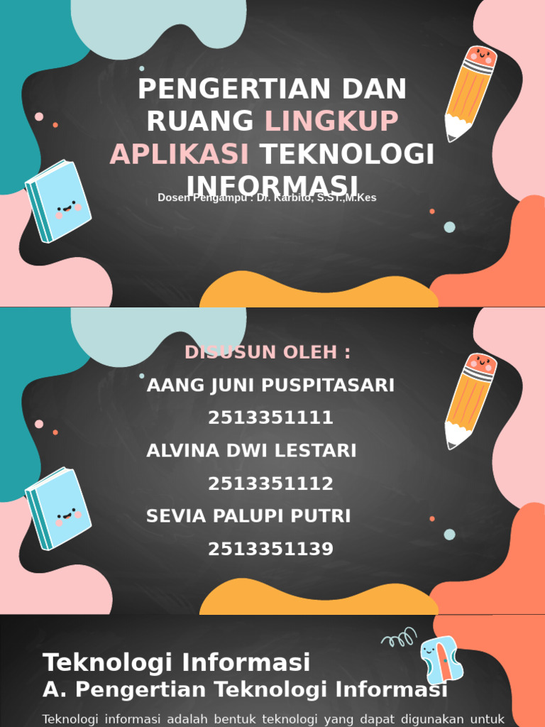 Pengertian Dan Ruang Lingkup Aplikasi Teknologi Informasi | PDF